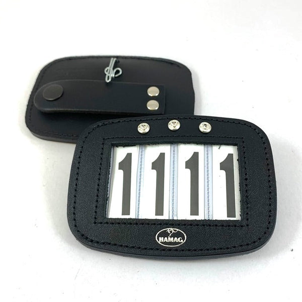 Hamag Leather Bridle Number Holder - Black Bling - Titanium Saddlery